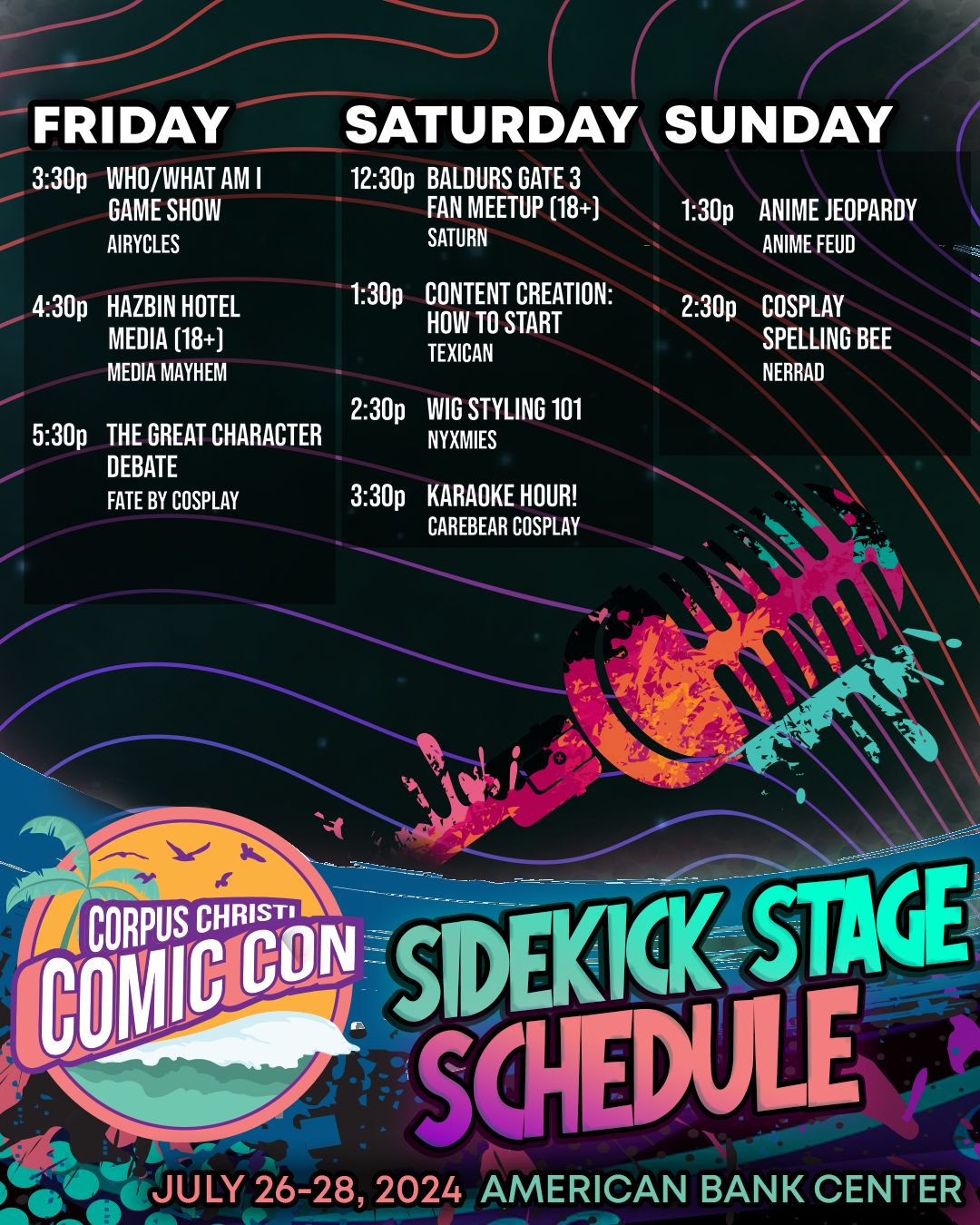Schedule - Corpus Christi Comic Con